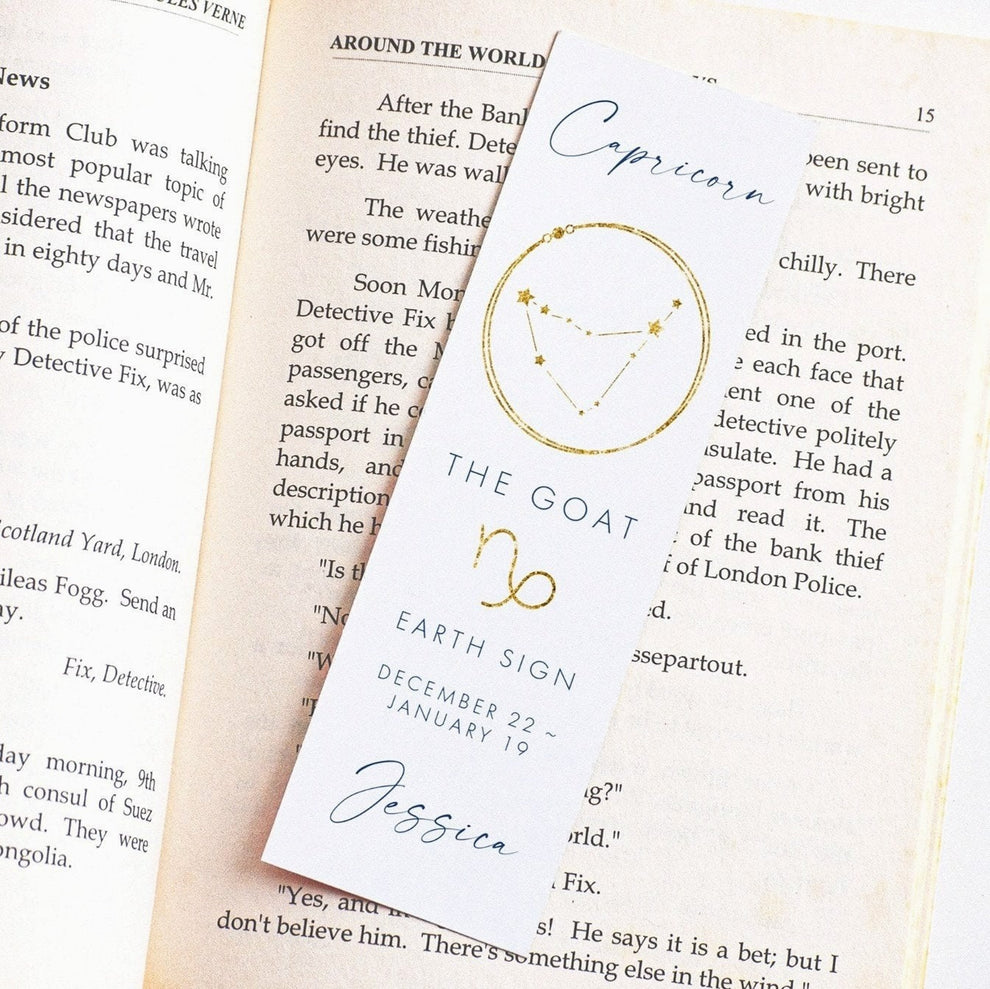 Star Sign Bookmarks Personalised, Capricorn Constellation Design ...
