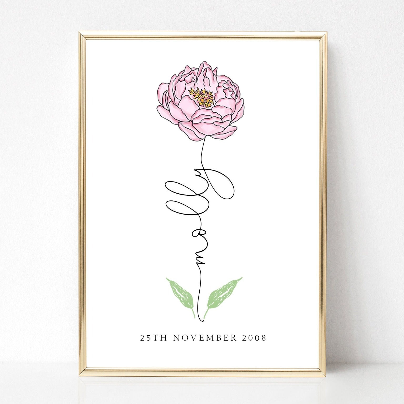 November Birth Flower Print Custom, Birthday Gift for Woman – Paper Amor
